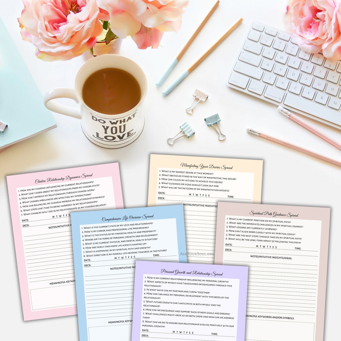 Editable Tarot & Oracle Card Spreads Canva Template Commercial Personal ...