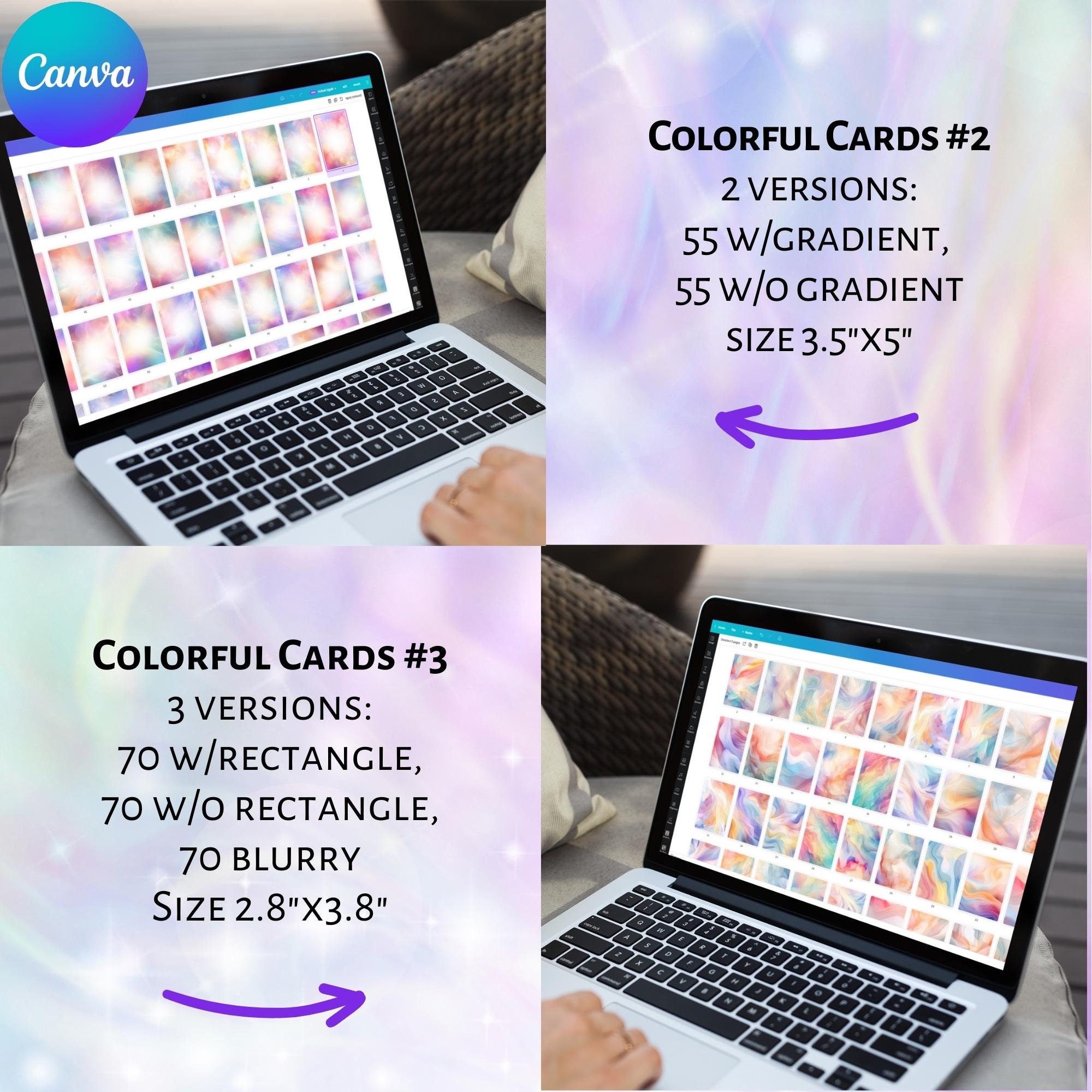 BUNDLE Colorful Editable Blank Cards Canva Template Commercial and ...