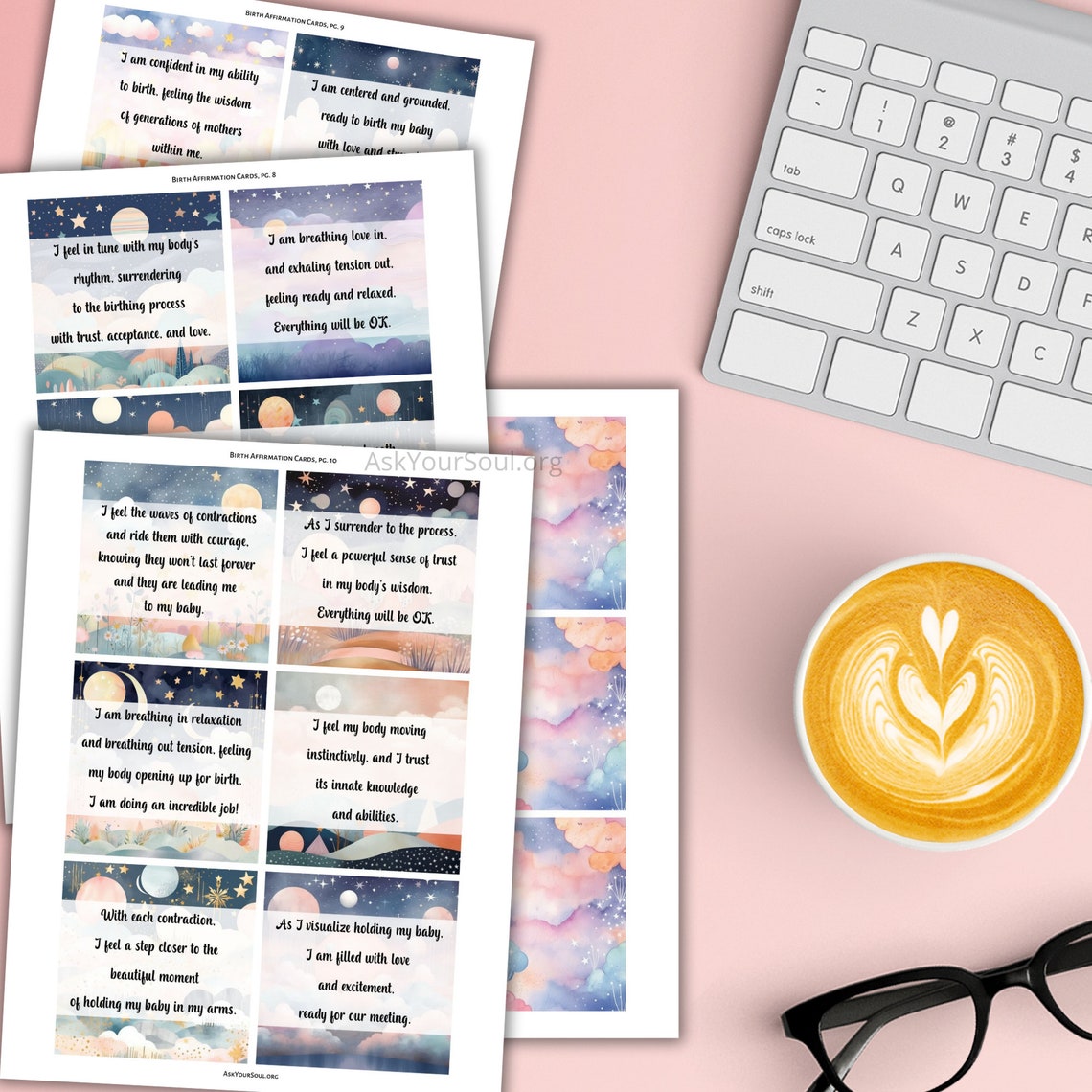 66 PRINTABLE Birth Affirmation Cards Square Personal Use PDF ...