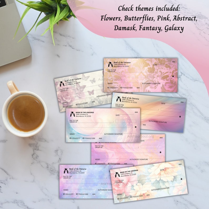 Printable Manifestation Checks, Law of Attraction Checks, Dollars and ...