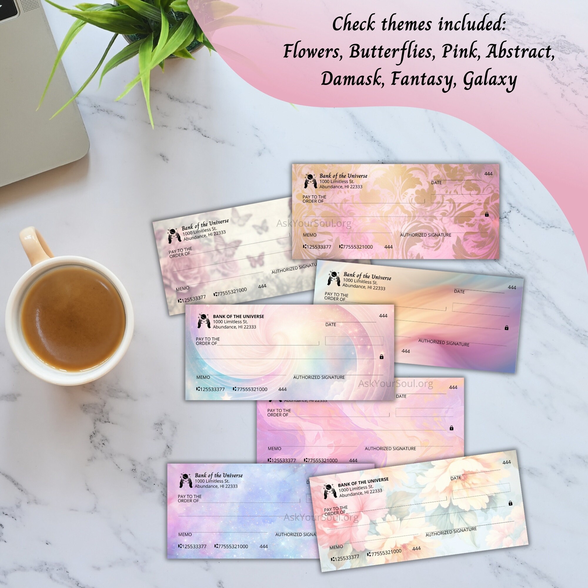 Printable Manifestation Checks, Law of Attraction Checks, Dollars and ...