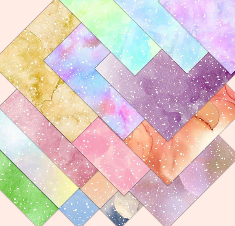 60 Watercolor With Dots Digital Paper Jpgs Colorful Backgrounds Digital ...