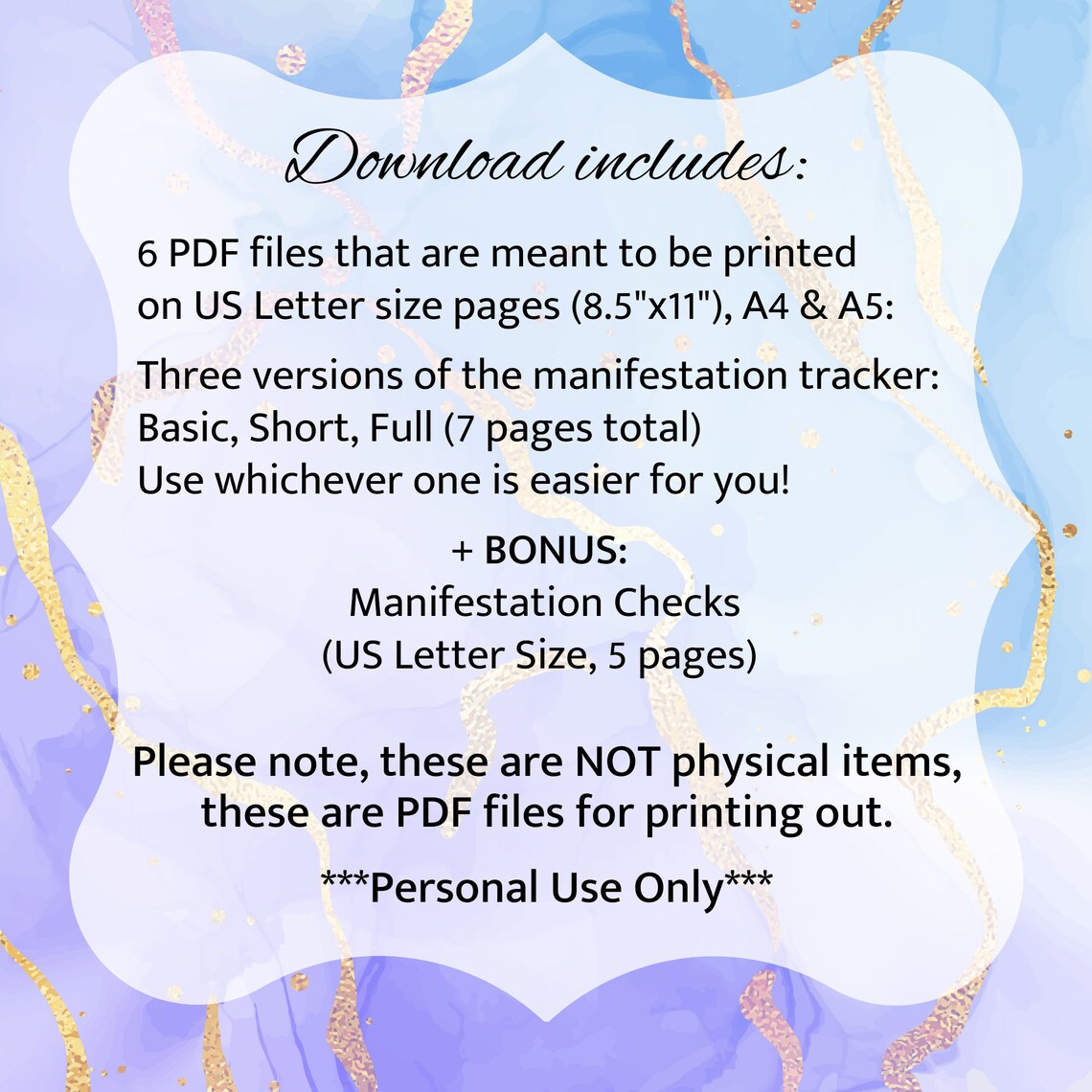 PRINTABLE Law of Assumption Manifestation Tracker marble Manifestation ...