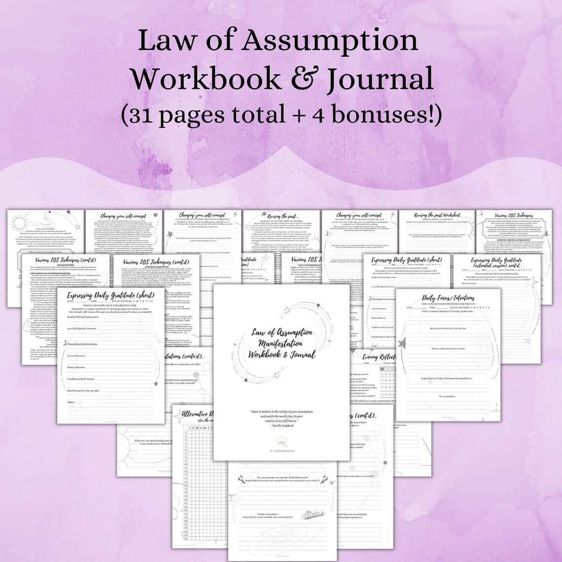 PRINTABLE Law of Assumption Workbook & Journal and Affirmation ...