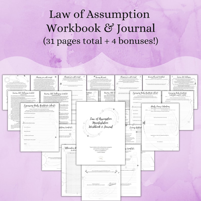 PRINTABLE Law of Assumption Workbook & Journal and Affirmation ...