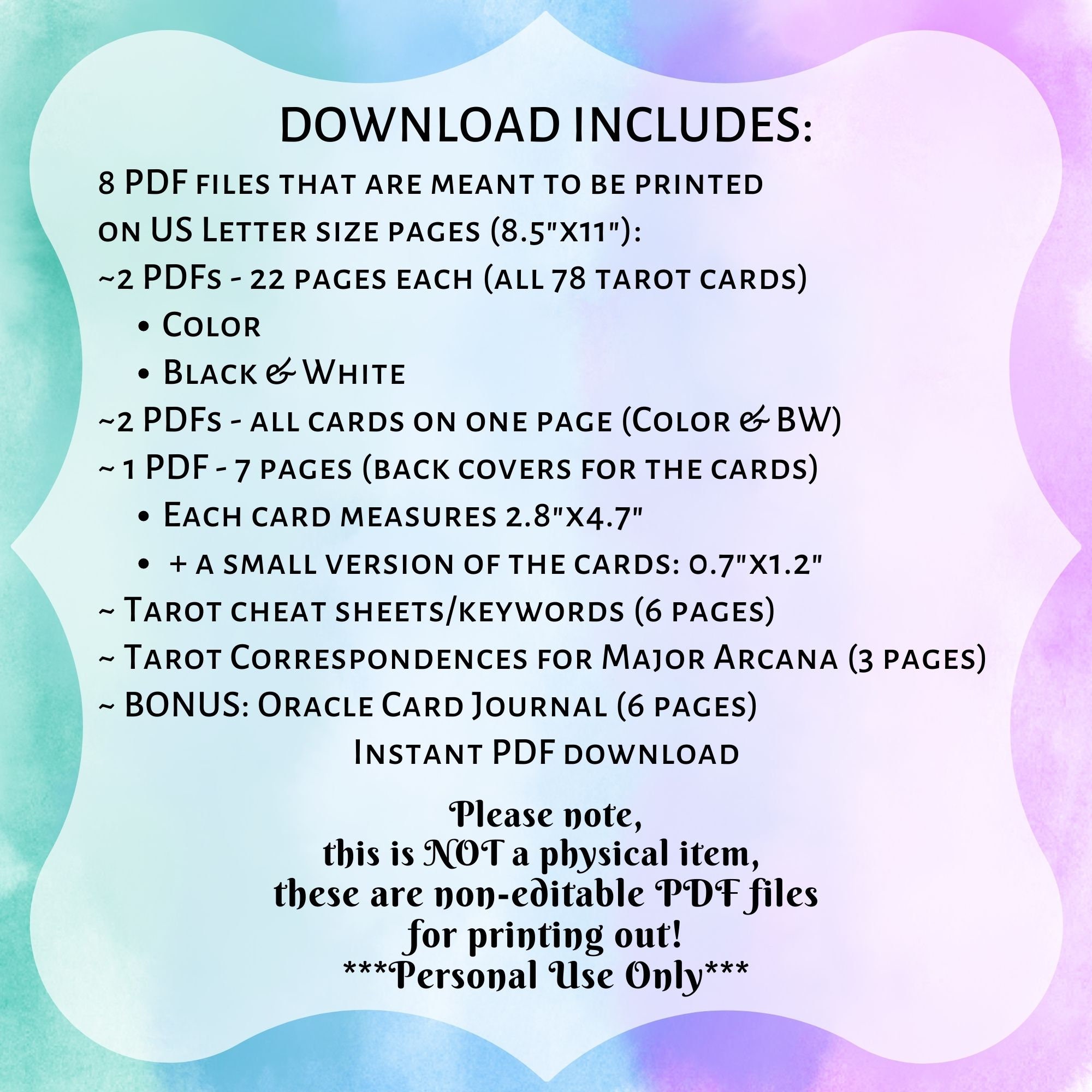 PRINTABLE Tarot Cheat Sheet Keywords Rider Waite Smith Tarot Cards ...