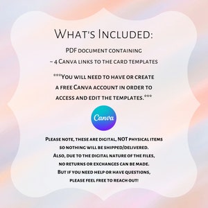 Editable Card Templates 5x7 and 4x6 (border & No Border) | Commercial ...