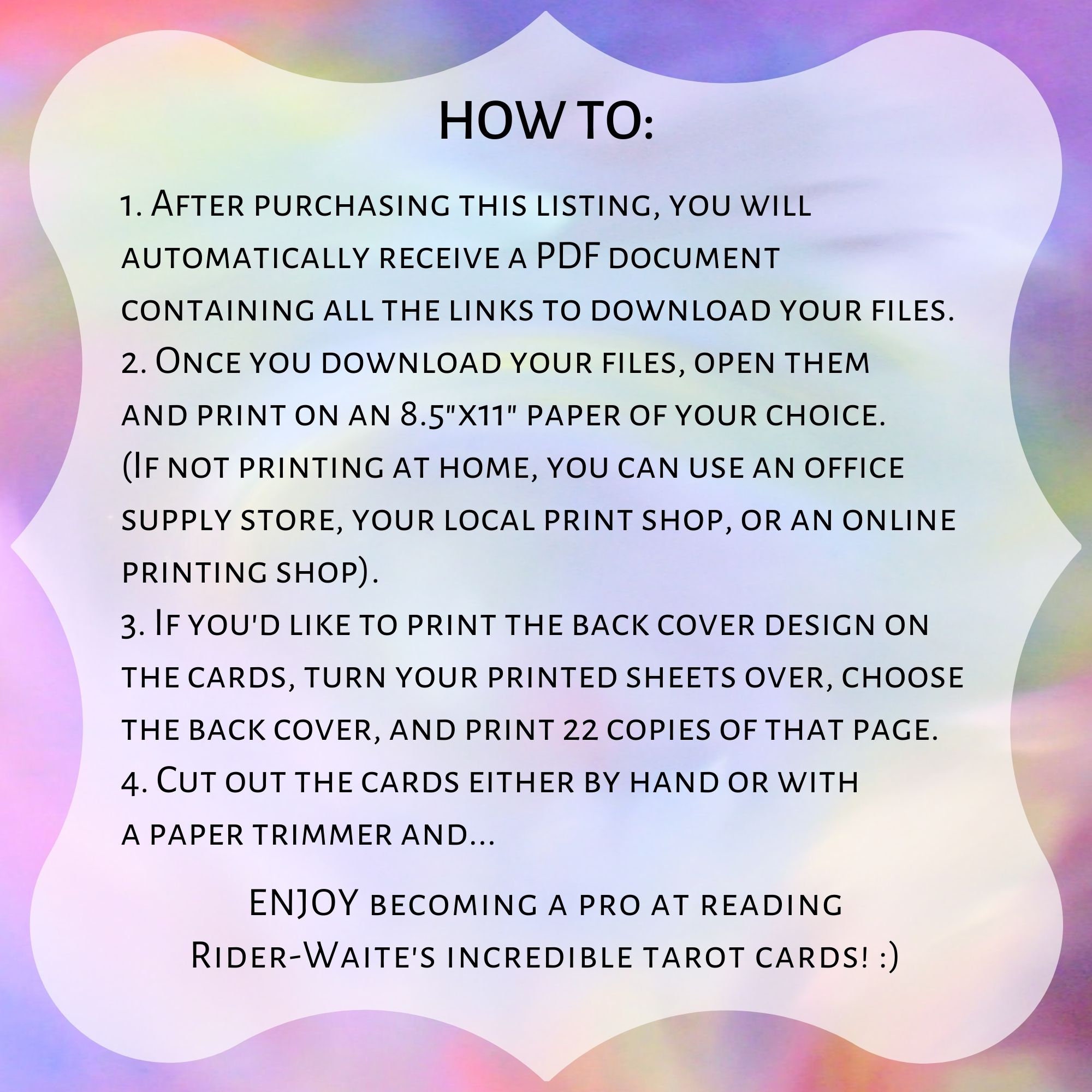 PRINTABLE Black & White Rider-waite Tarot Cards With Keywords PDF Upright and Reversed Meanings ...