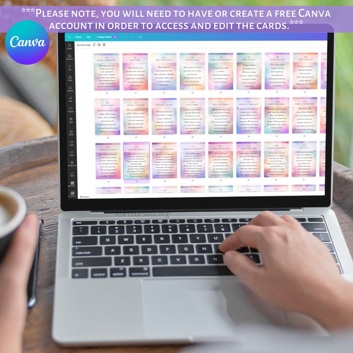 Editable Angel Number Cards Canva Template Commercial and Personal Use ...