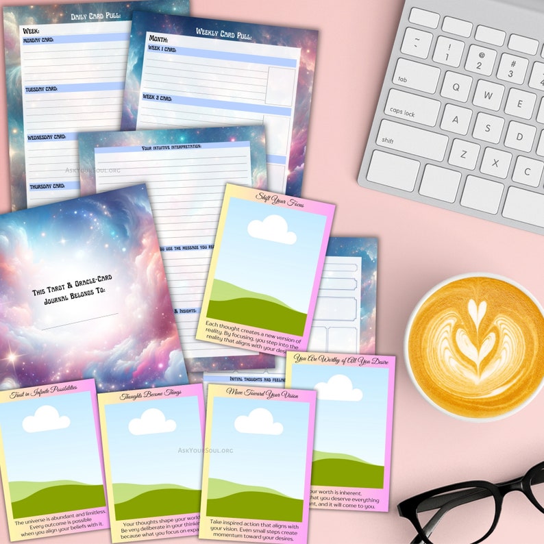 64 Editable Manifestation Oracle Cards & Oracle Card Journal Canva ...