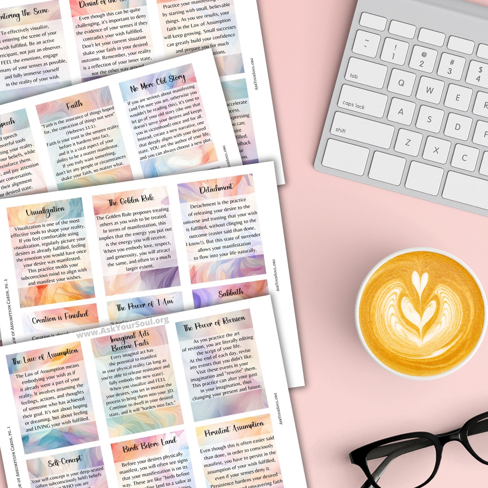 PRINTABLE Law of Assumption Cards Colorful Neville Goddard ...