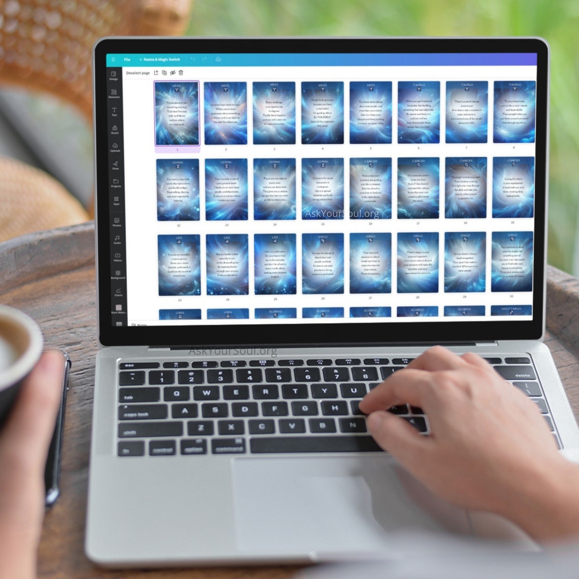 Editable Zodiac Oracle Cards Canva Template Commercial & Personal Use ...