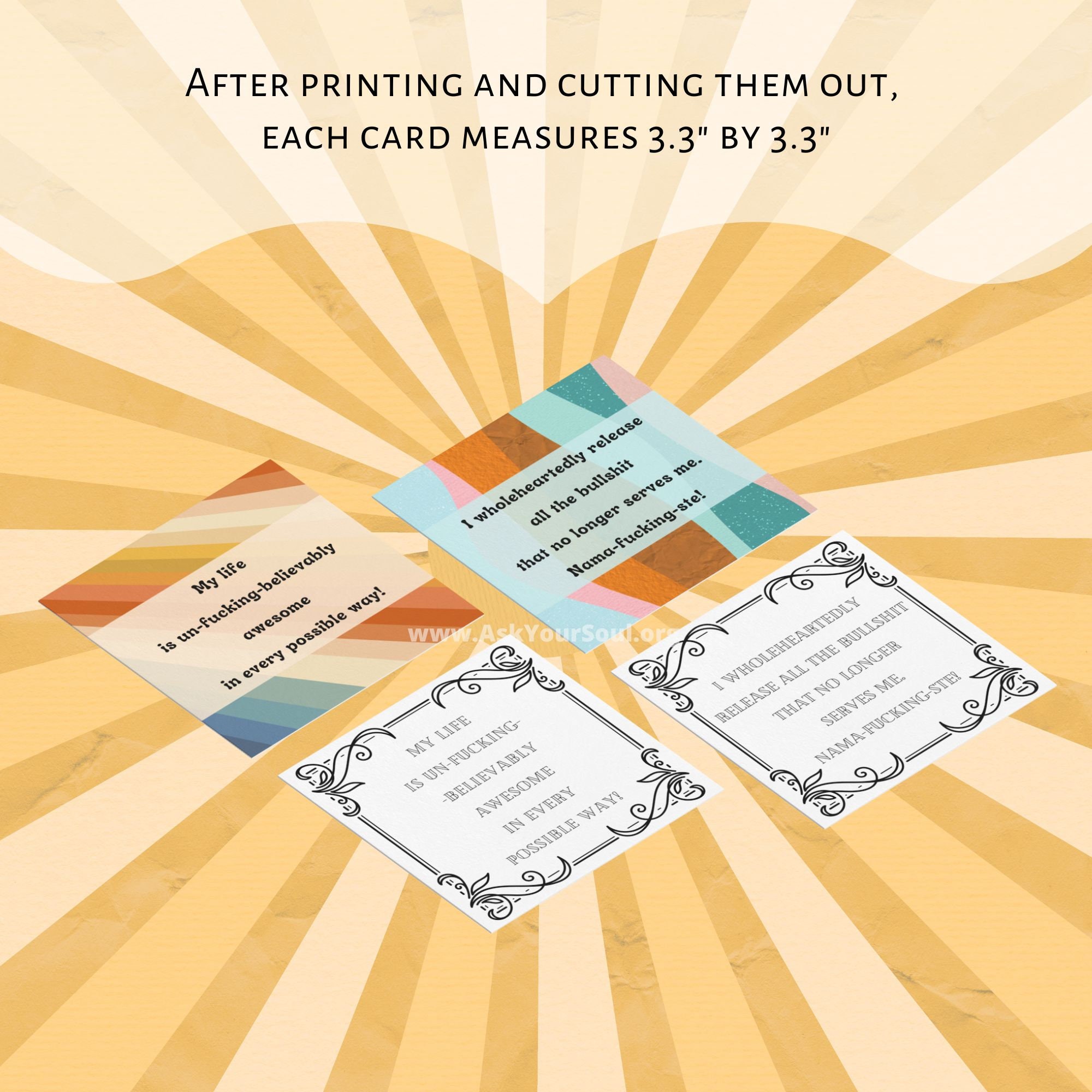 PRINTABLE Retro Sweary Affirmation Cards Swear Word - Etsy