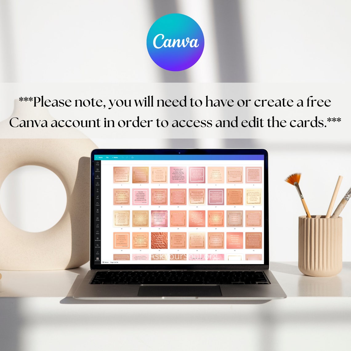 50 Editable Manifesting Quote Cards Personal & Commercial Use Instagram ...