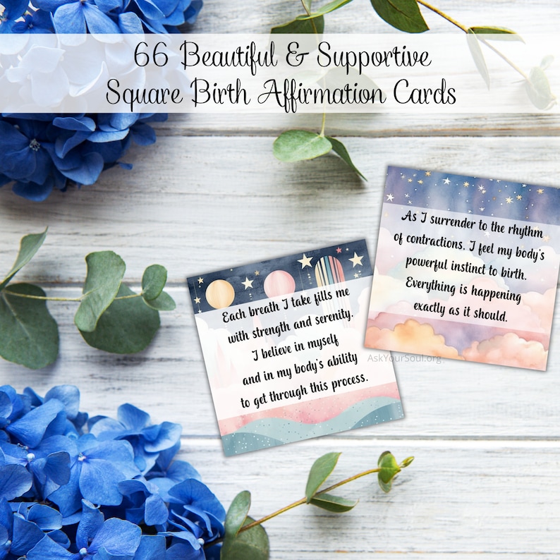 66 PRINTABLE Birth Affirmation Cards Square Personal Use PDF ...