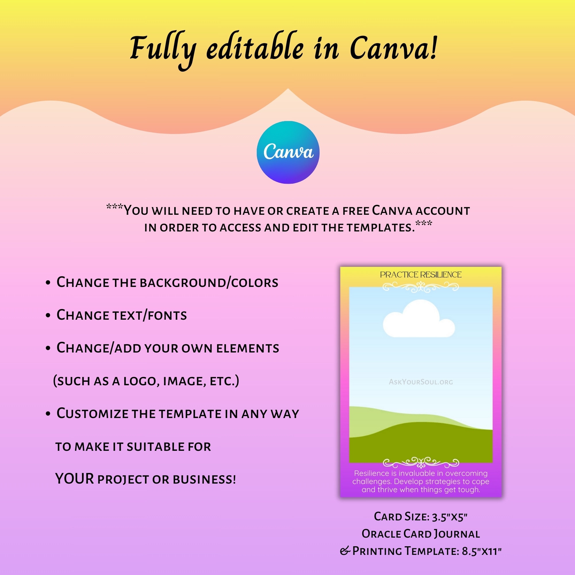 60 Editable Personal Growth and Empowerment Self-improvement Oracle ...