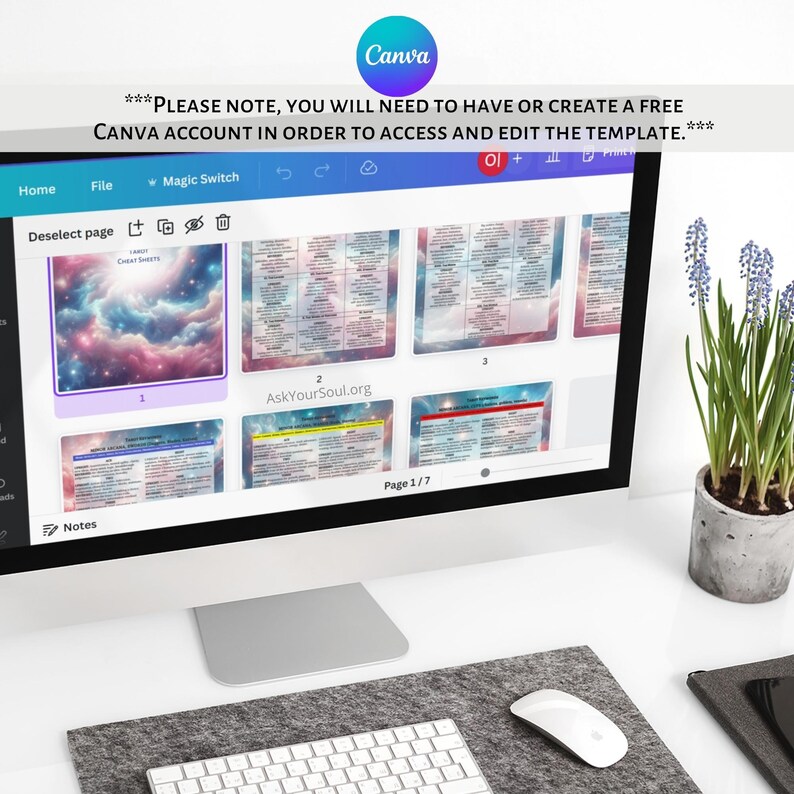 Editable Tarot Cheat Sheets Canva Template Commercial & Personal Use ...