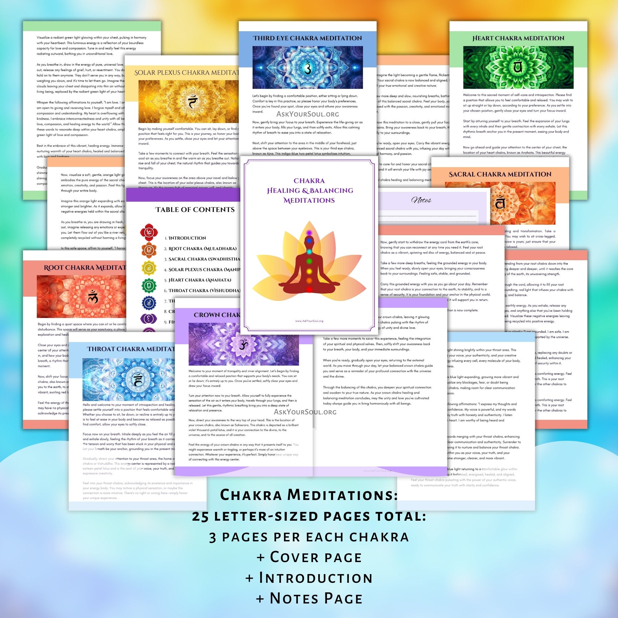 Printable Chakra Bundle PDF Chakra Guide Meditations Personal Use ...
