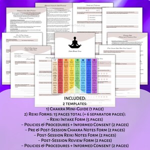 Editable Reiki Forms Canva Template Chakra Guide Commercial and ...