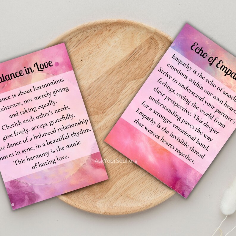 62 PRINTABLE Love Wisdom Oracle Cards Personal Use Pink Love ...