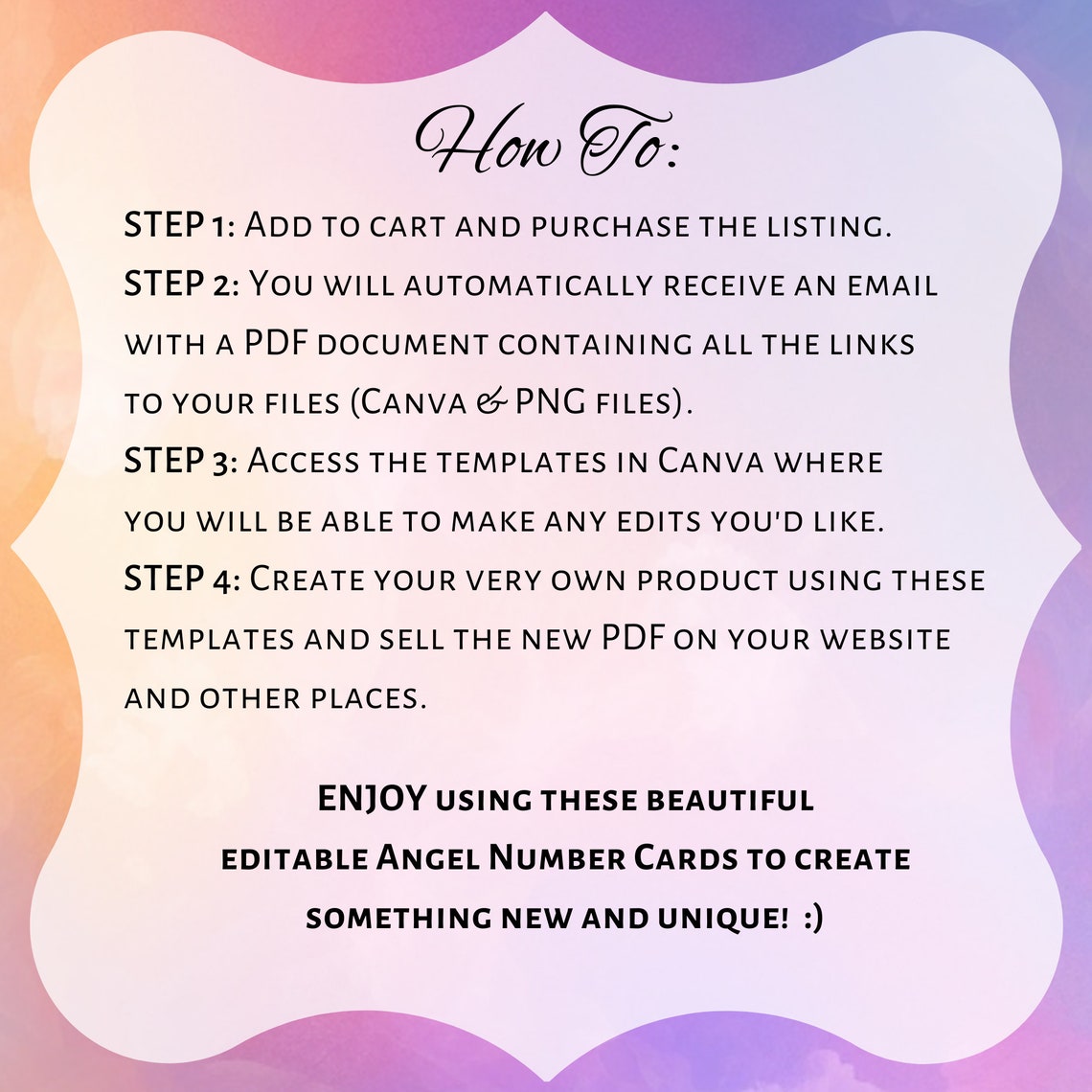 Editable Angel Number Cards Canva Template Commercial and Personal Use ...