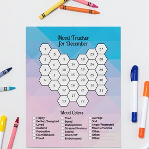 12 Printable Monthly Mood Tracker Templates | Mood Tracking Pdfs | Self ...