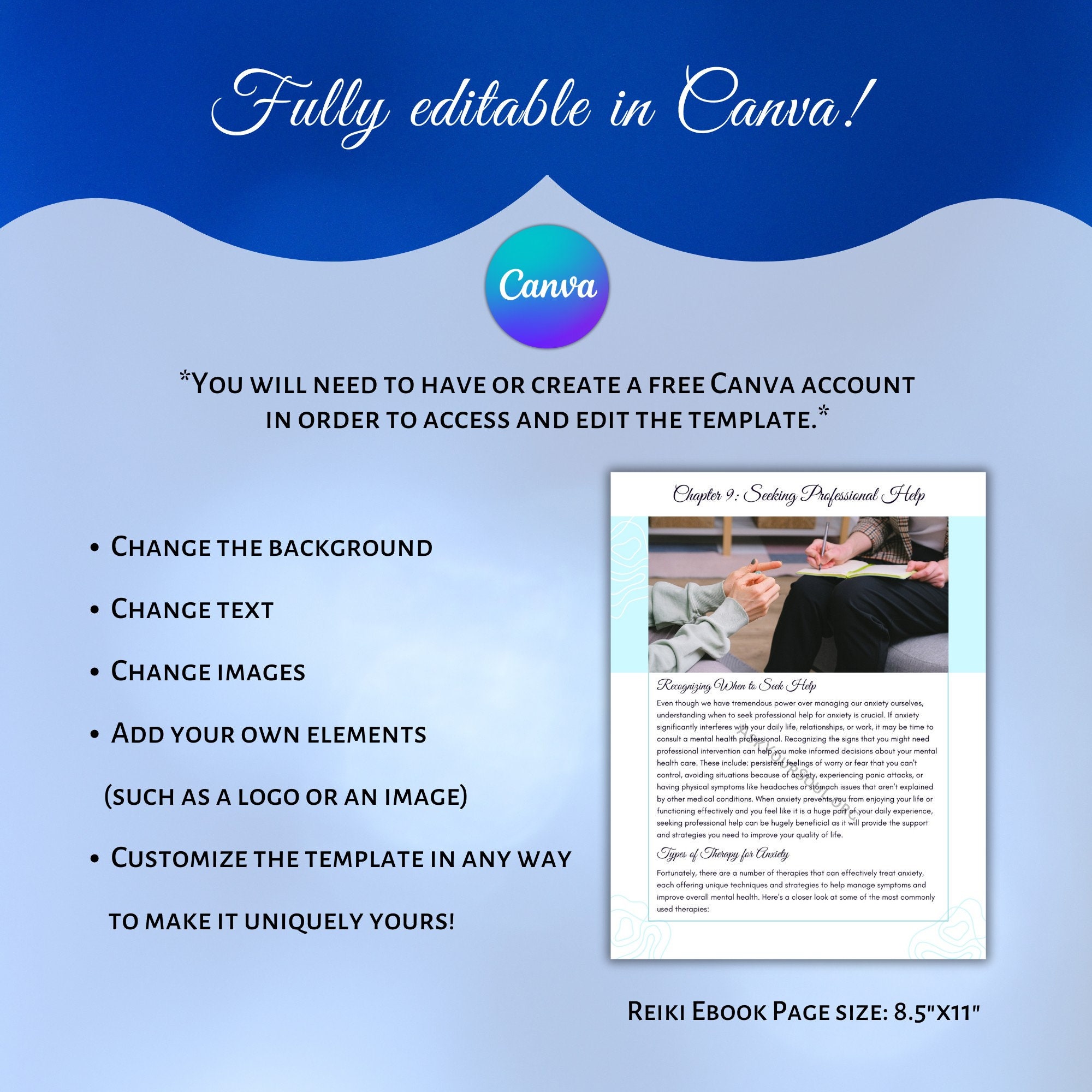 Editable Anxiety Ebook Canva Template Commercial & Personal Use DFY ...