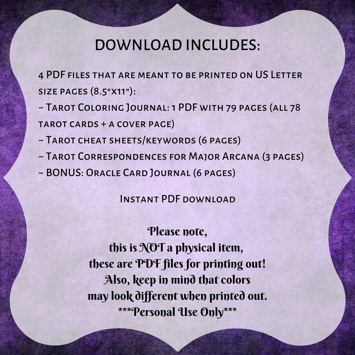 PRINTABLE Rider-waite Tarot Coloring Journal Cheat Sheet - Etsy