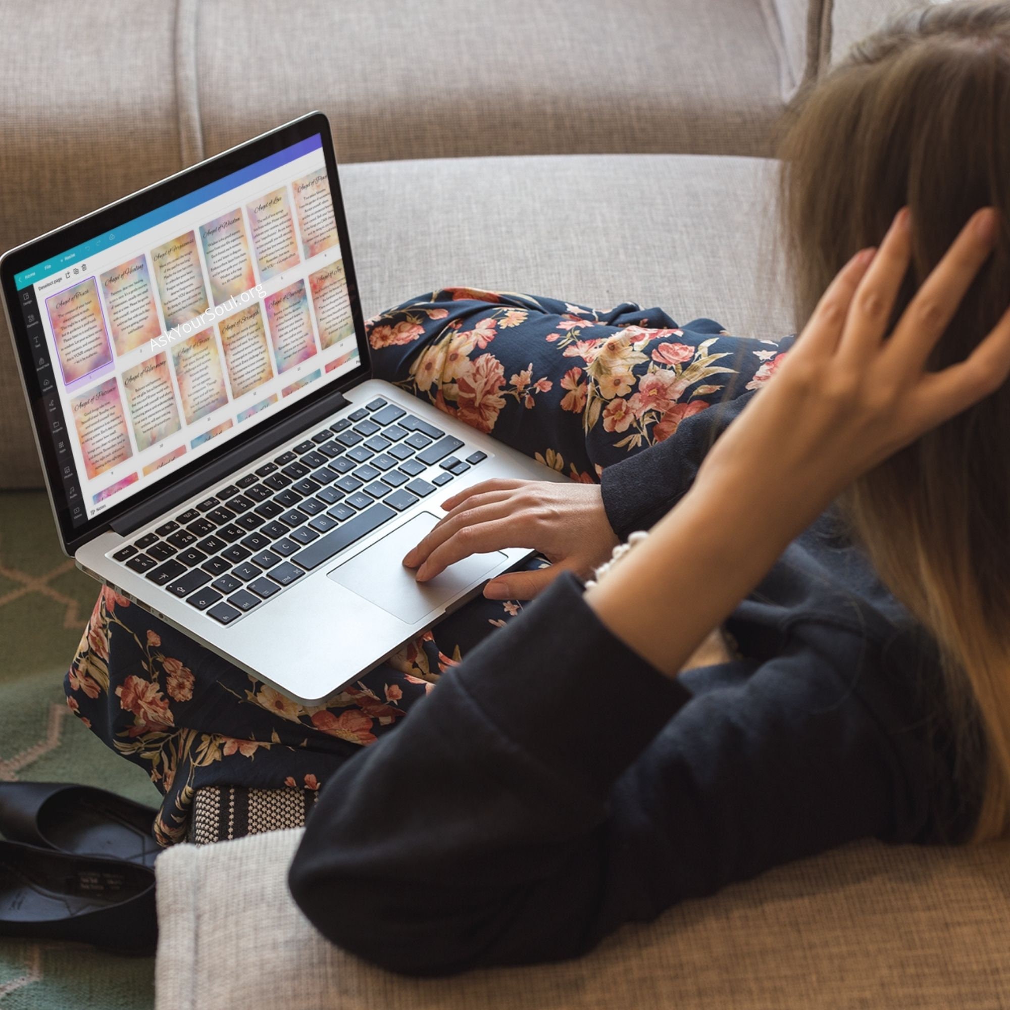 50 Editable Angel Oracle Cards Colorful Canva Template Commercial and ...