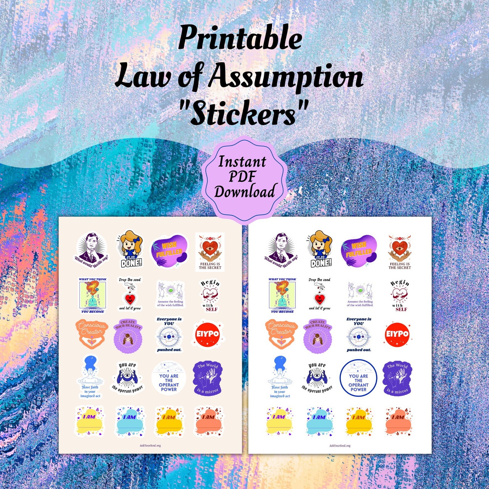 PRINTABLE Law of Assumption Stickers | Neville Goddard Stickers ...