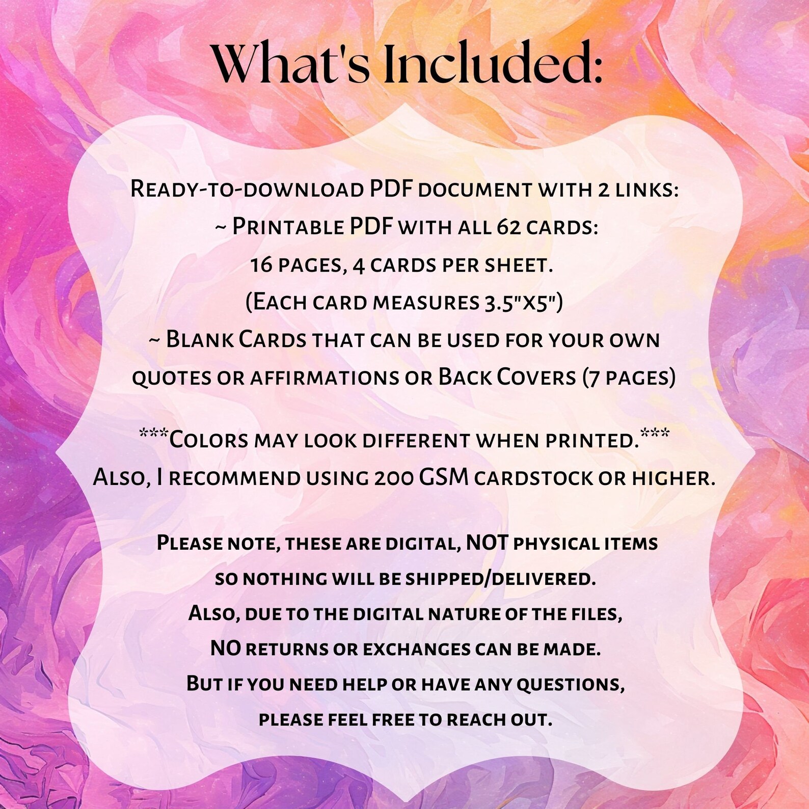 62 PRINTABLE Love Wisdom Oracle Cards Personal Use Pink Love ...