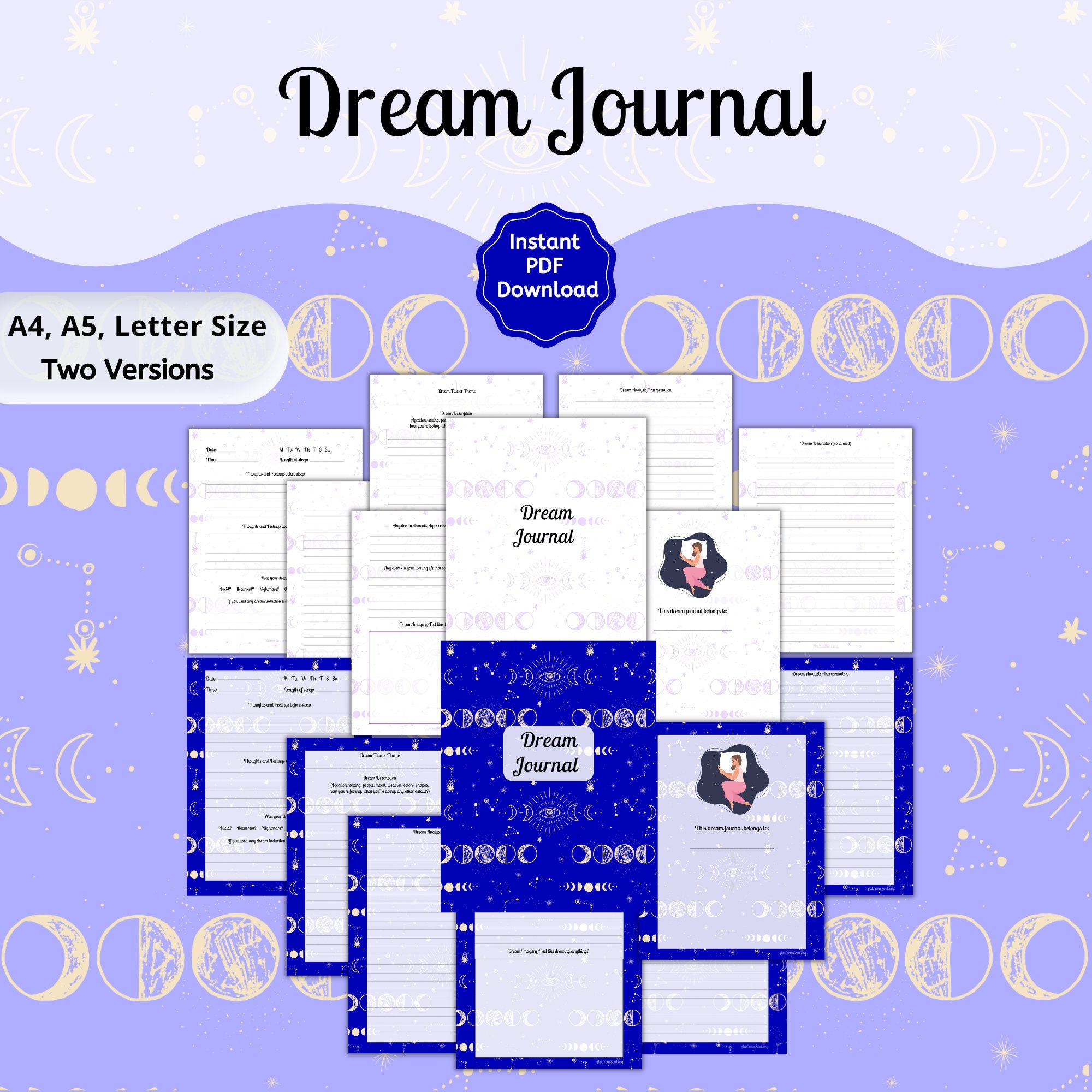 Printable Dream Journal for Dreams and Their Interpretations | Lucid ...
