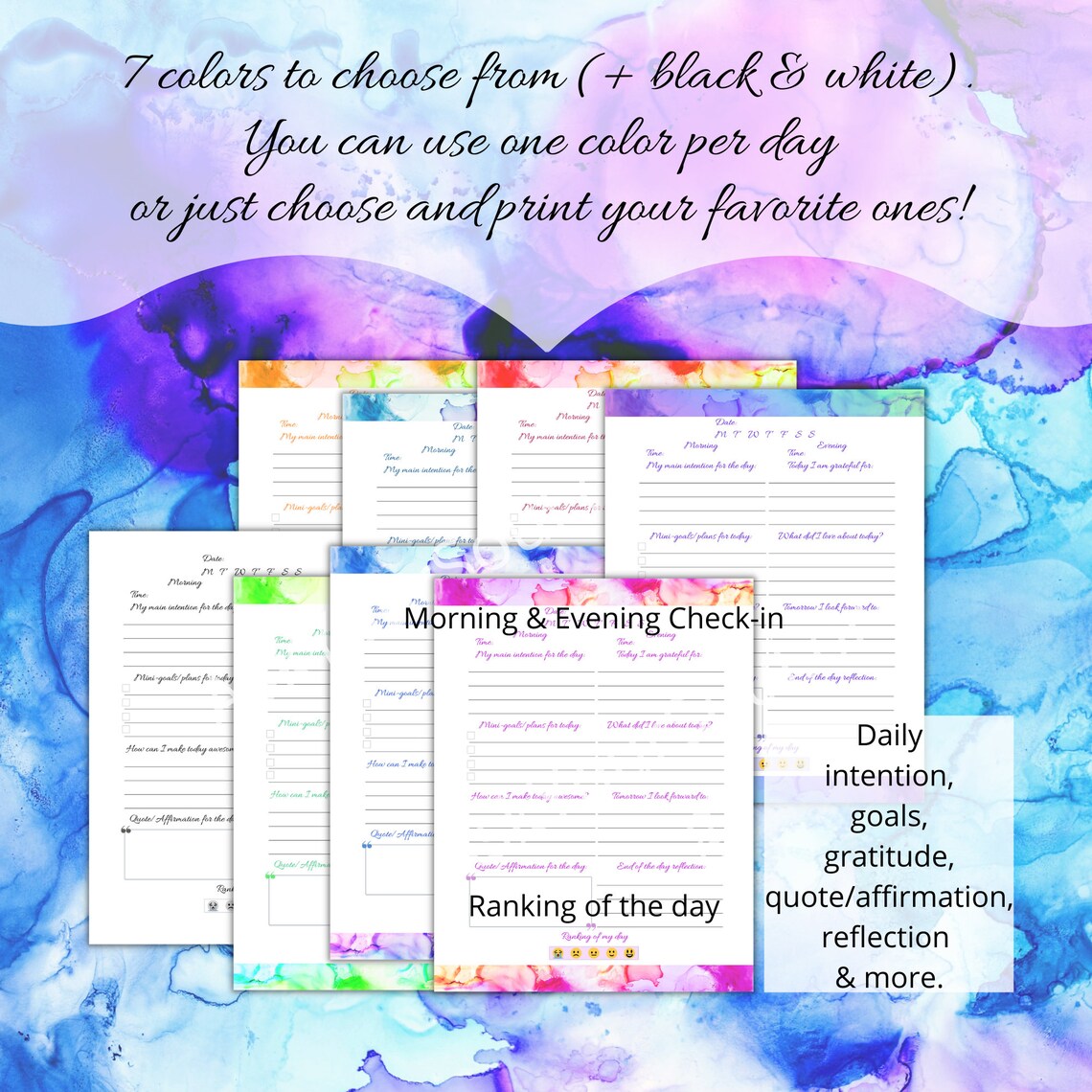 Printable Daily Check-in and Gratitude Journal | Wellness Tracker ...