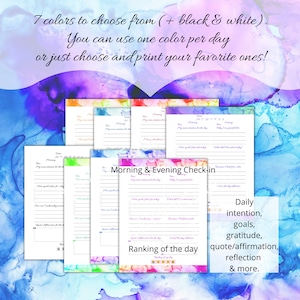 Printable Daily Check-in and Gratitude Journal | Wellness Tracker ...
