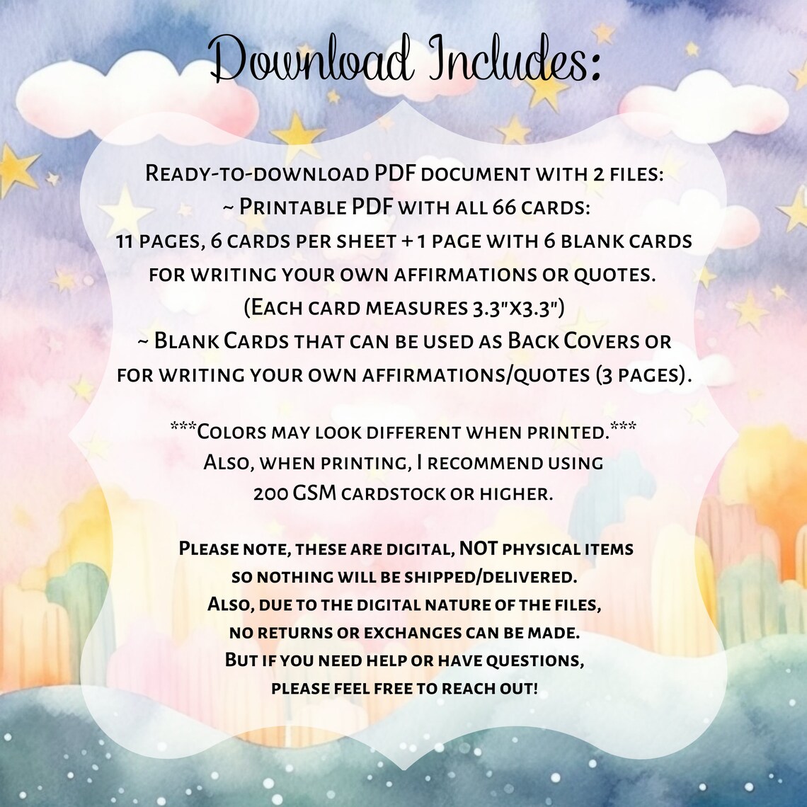 66 PRINTABLE Birth Affirmation Cards Square Personal Use PDF ...