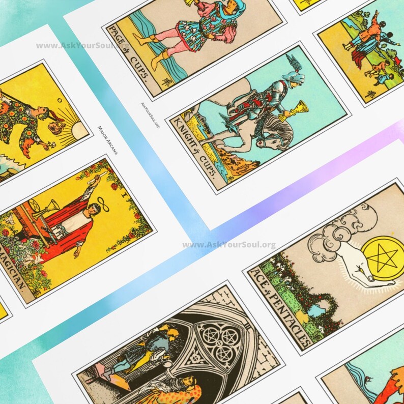 PRINTABLE Tarot Cheat Sheet Keywords | Rider Waite Smith Tarot Cards ...