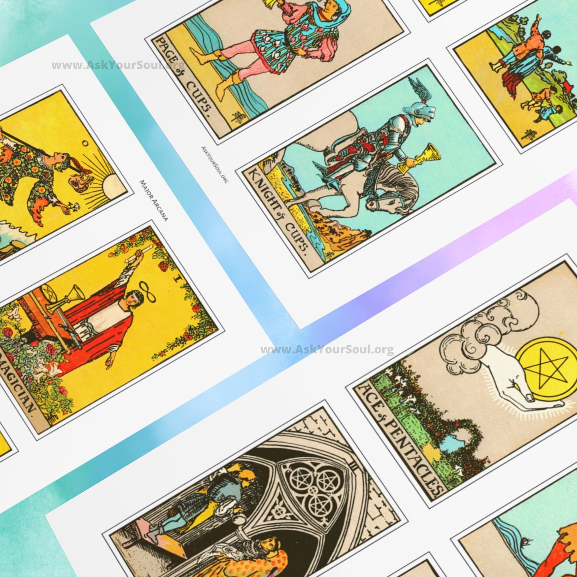 PRINTABLE Tarot Cheat Sheet Keywords Rider Waite Smith Tarot Cards ...