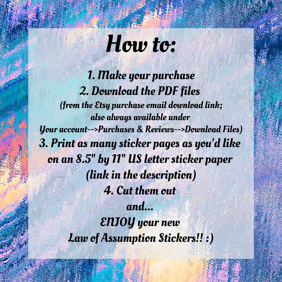 PRINTABLE Law of Assumption Stickers Neville Goddard - Etsy