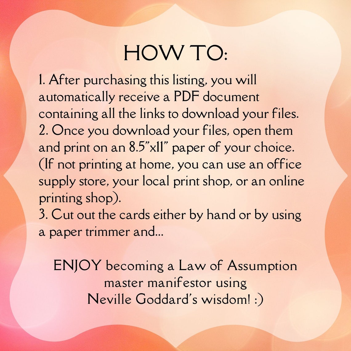 PRINTABLE Neville Goddard Long Quote Cards & Law of Assumption Workbook ...