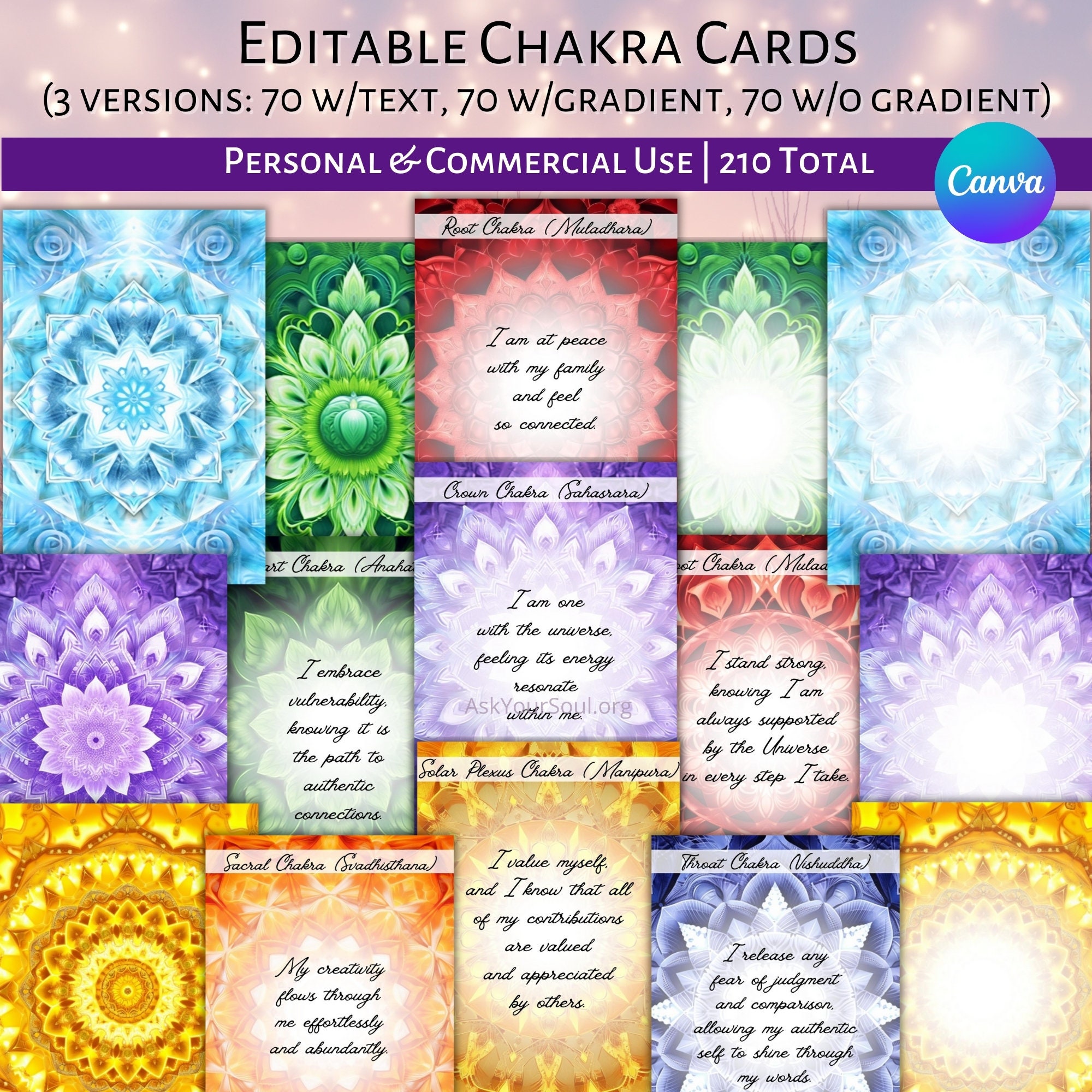 Editable Chakra Bundle Chakra Guide Meditations Canva Template ...