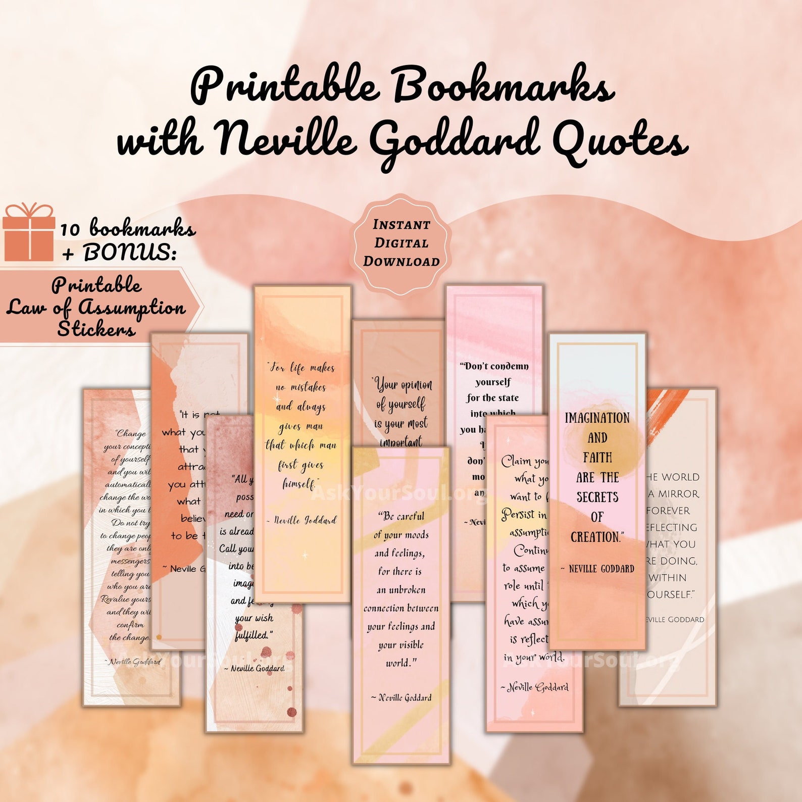 Printable Neville Goddard Quote Bookmarks | Digital Bookmarks ...