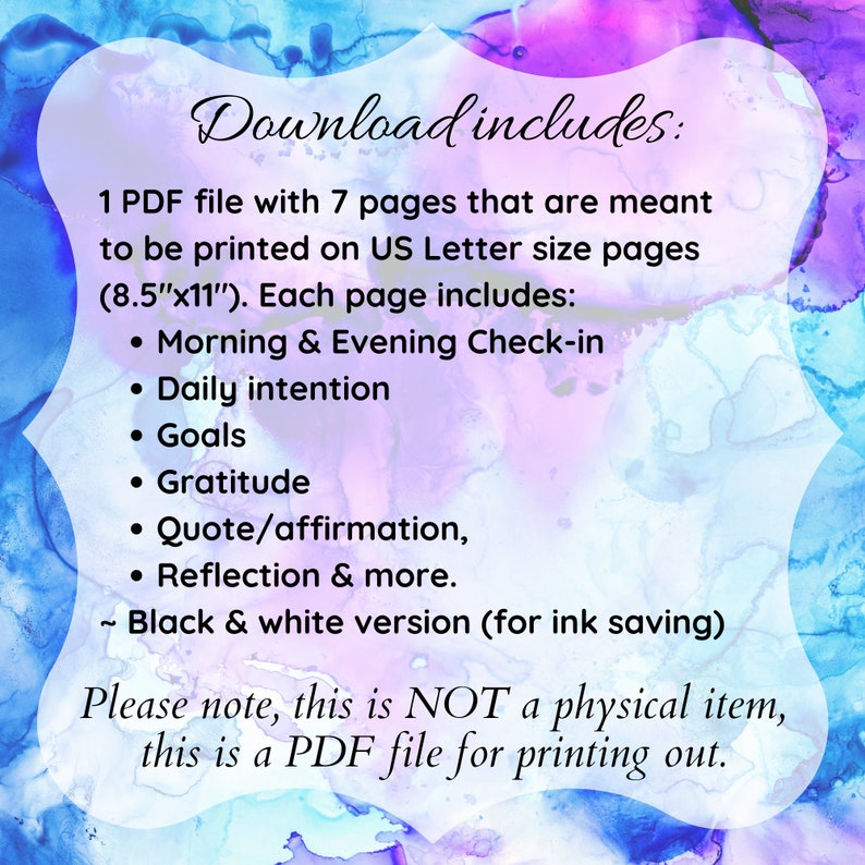 Printable Daily Check-in and Gratitude Journal | Wellness Tracker ...