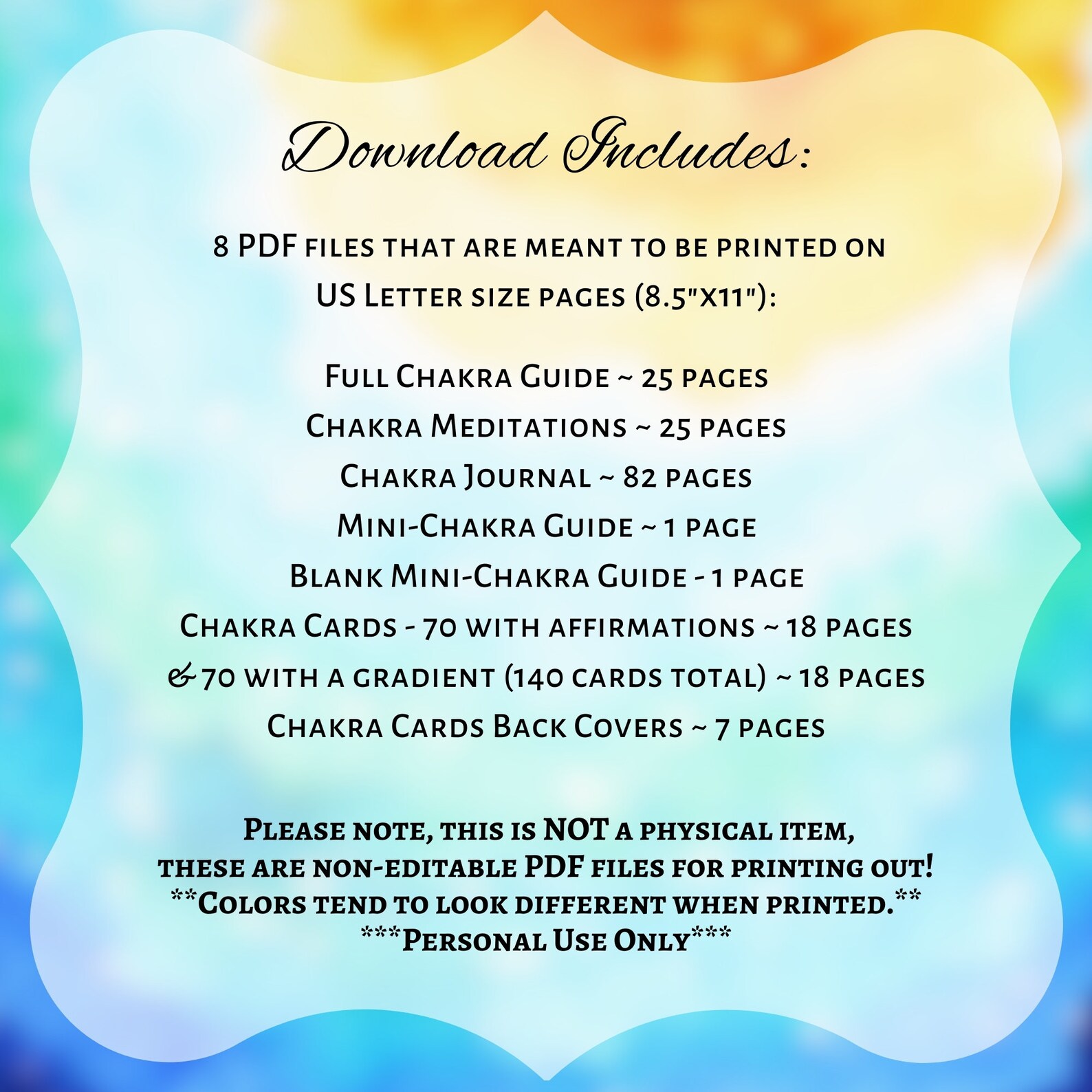 Printable Chakra Bundle PDF Chakra Guide Meditations Personal Use ...