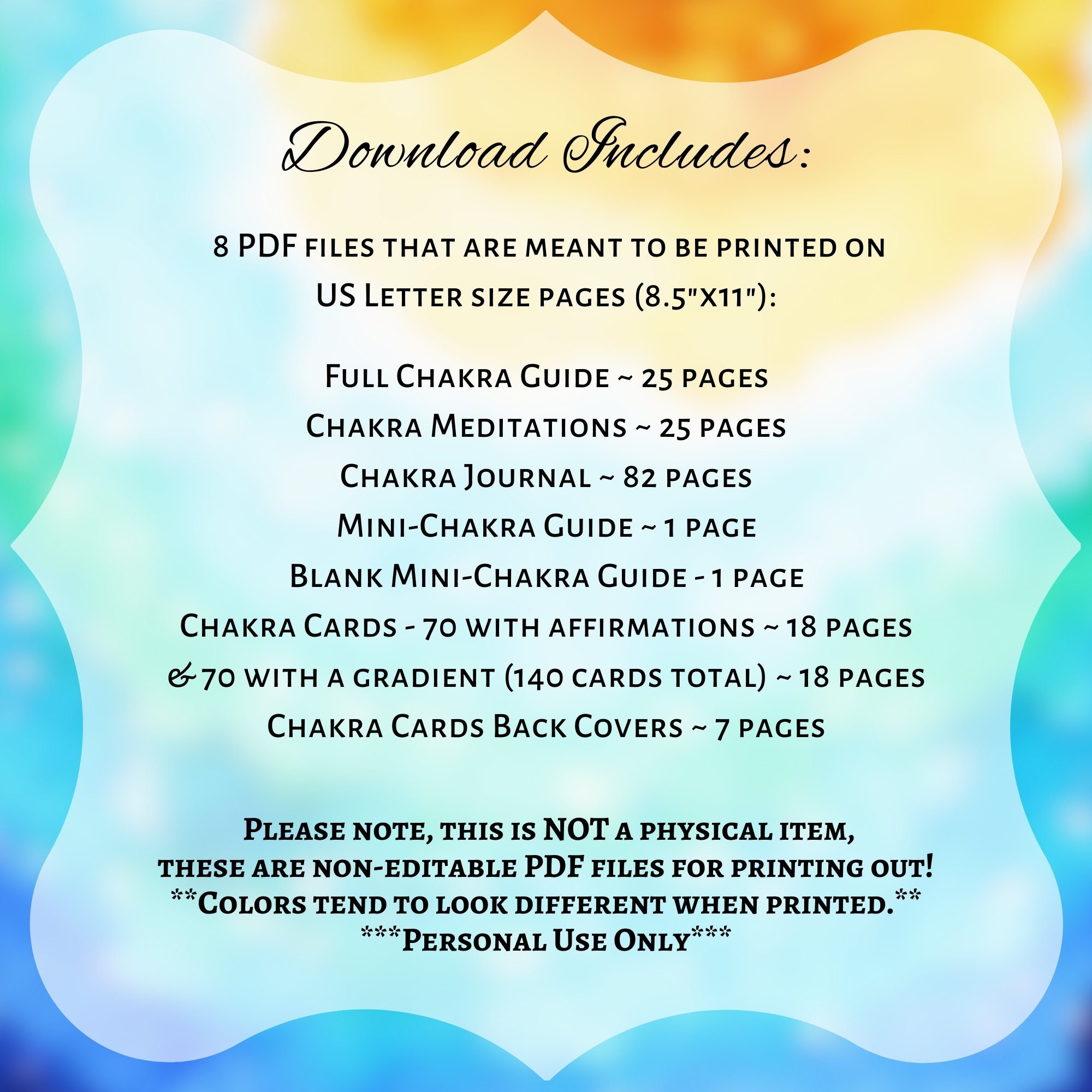 Printable Chakra Bundle PDF Chakra Guide Meditations Personal Use ...