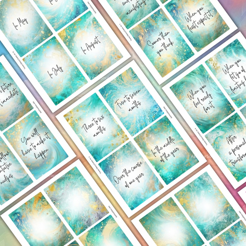 60 PRINTABLE Timing Oracle Cards Personal Use Divine Timing Deck ...