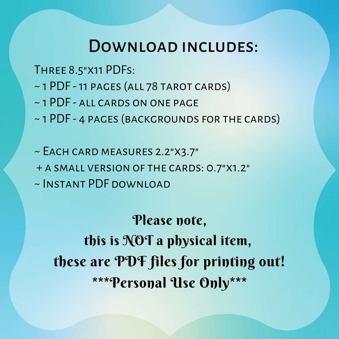 PRINTABLE Rider-waite Tarot Cards (color)| Printable Card Deck PDF ...