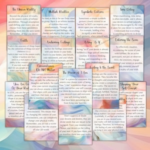 PRINTABLE Law of Assumption Cards Colorful Neville Goddard ...