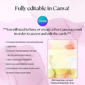 70 Editable & Printable Blank Watercolor Cards Canva Template ...