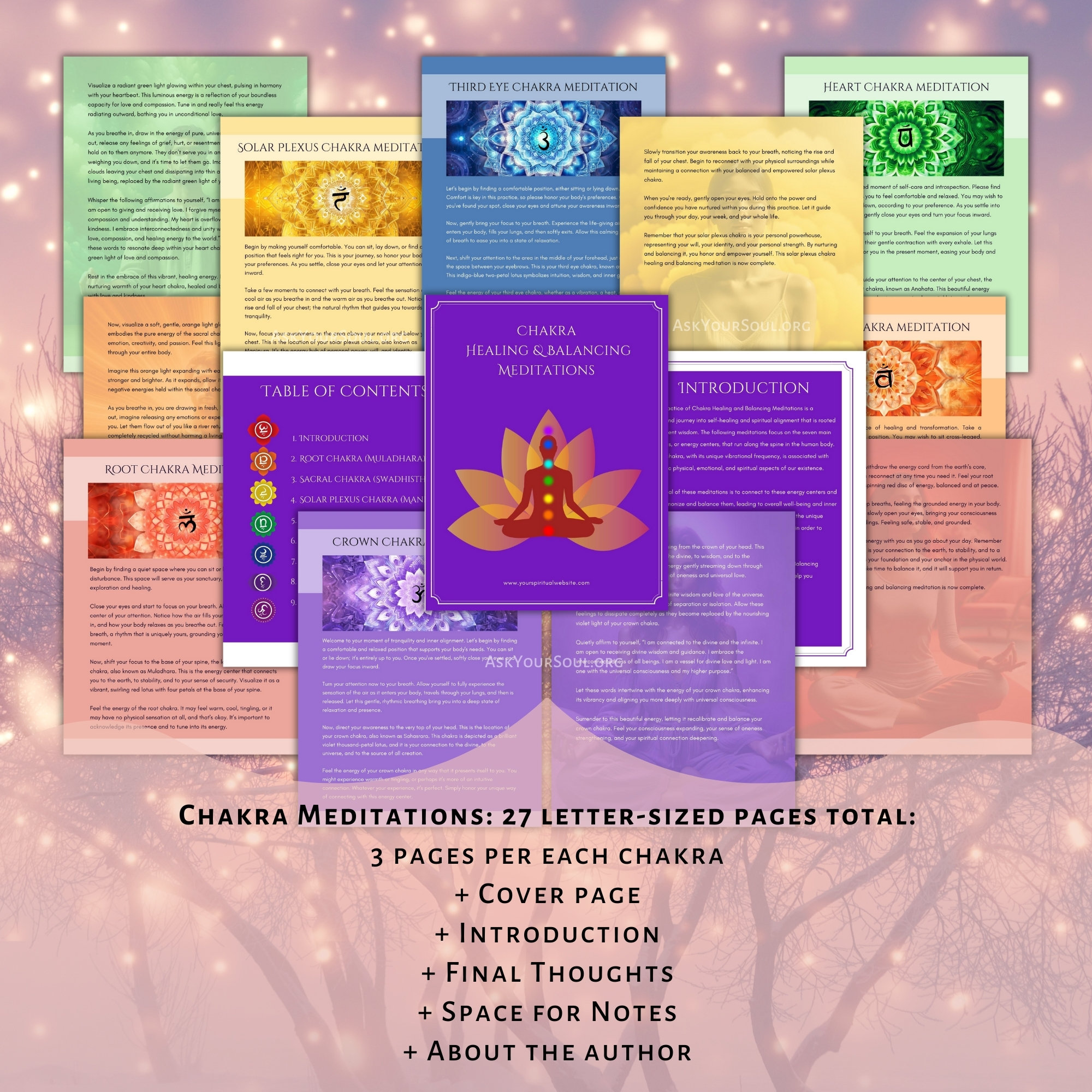Editable Chakra Bundle Chakra Guide Meditations Canva Template ...