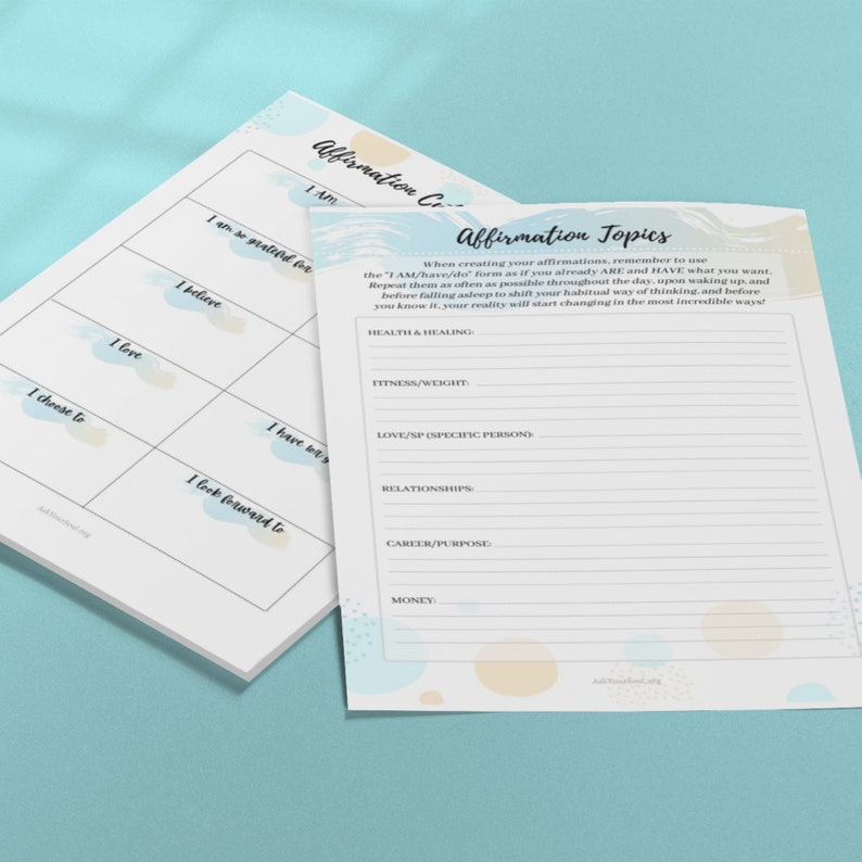 Affirmation Worksheets PRINTABLE Law of Attraction Affirmation Tracker ...